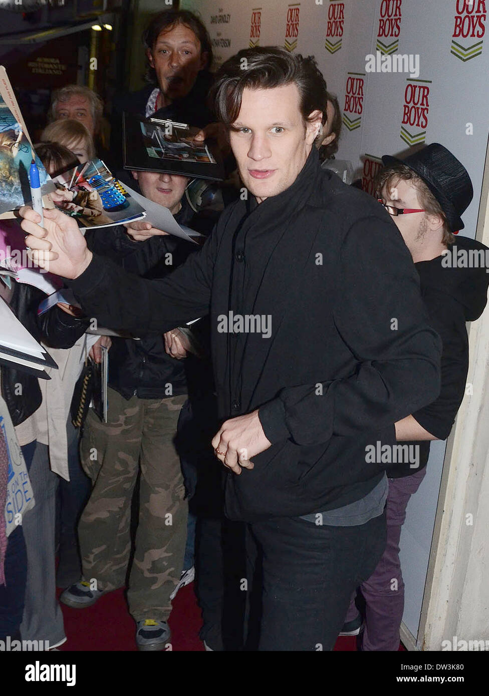 Matt Smith after attending a showing of 'Our Boys', held at The Duchess ...