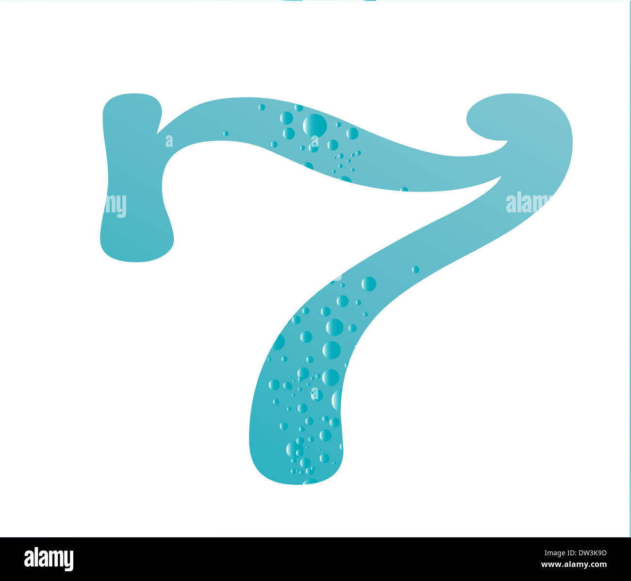 A number created from rising bubbles, isolated on white Stock Photo - Alamy