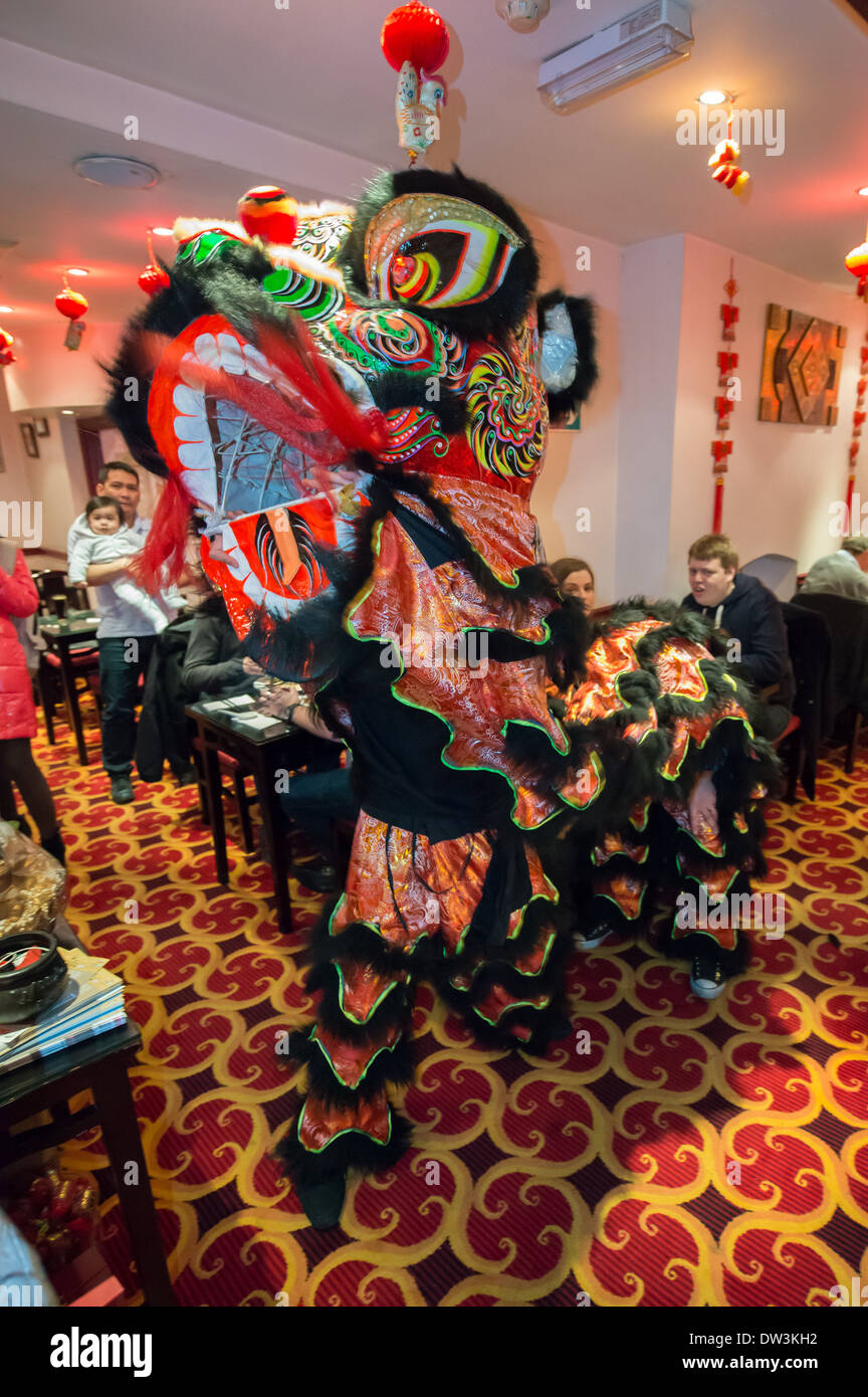 Lion Dancer from the London Chinatown Chinese Association dancing ...