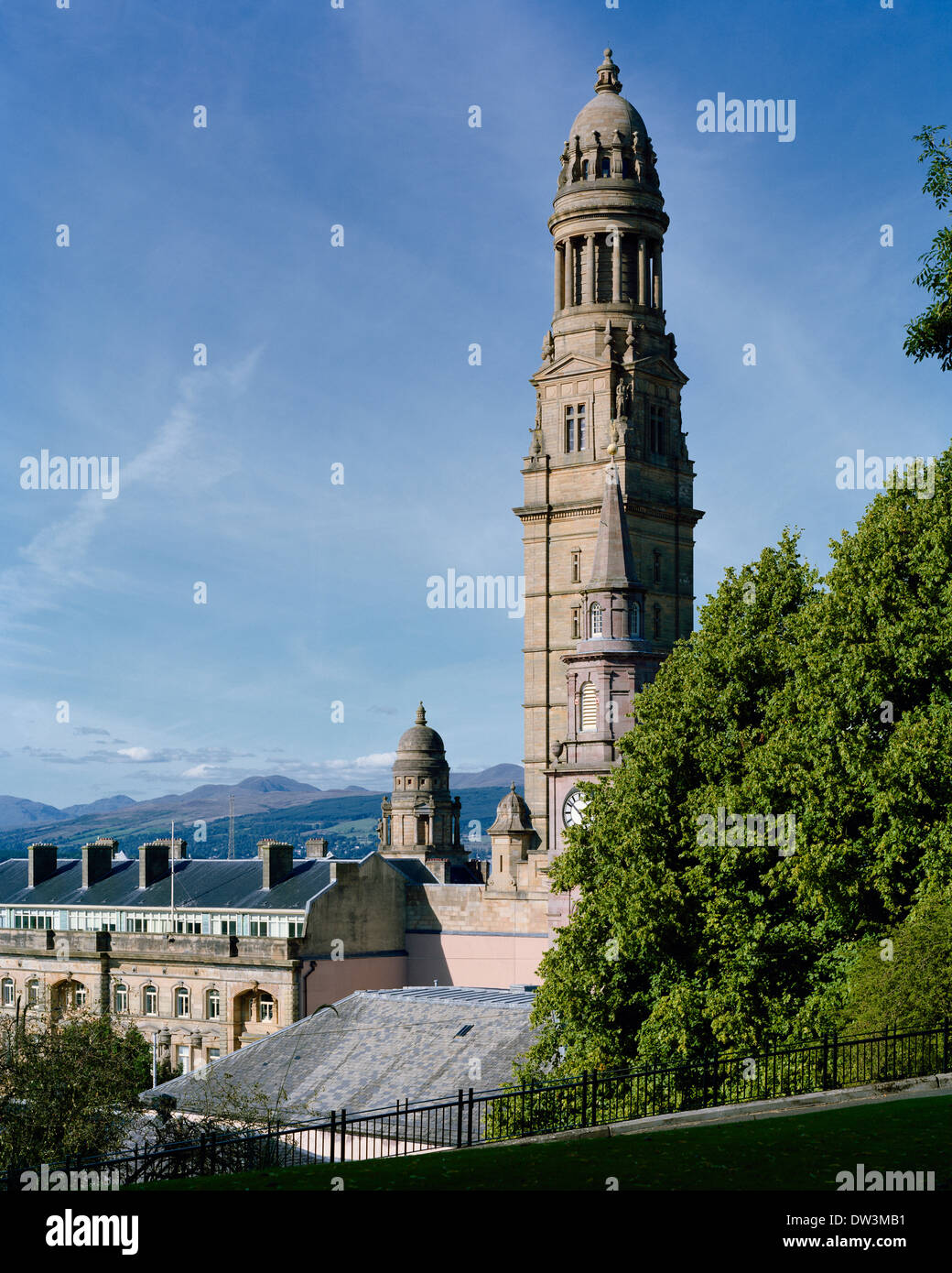 Victoria Tower of the Municipal Buildings in Greenock Inverclyde ...