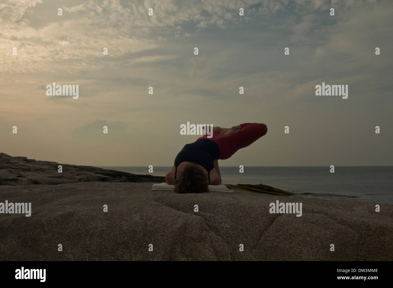 Iyengar Yoga Instructor Demonstrates Sarvangasana Parsva Padmasana ...