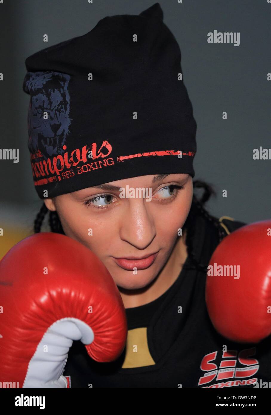 Reigning World Middleweight Boxing Champion Christina Hammer during the ...