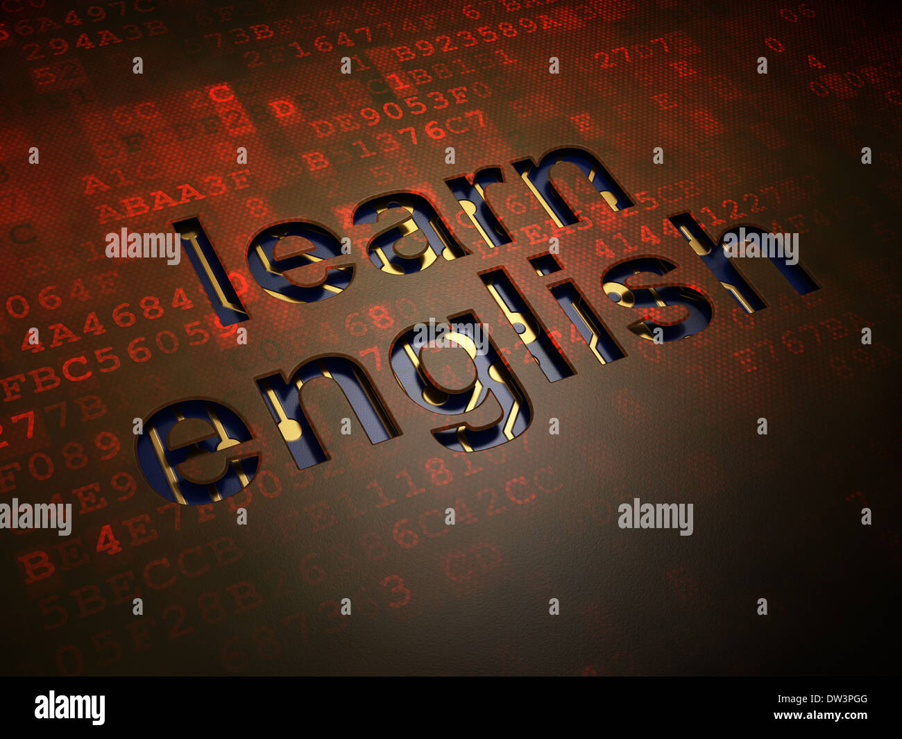 Education concept: Learn English on digital screen background Stock ...