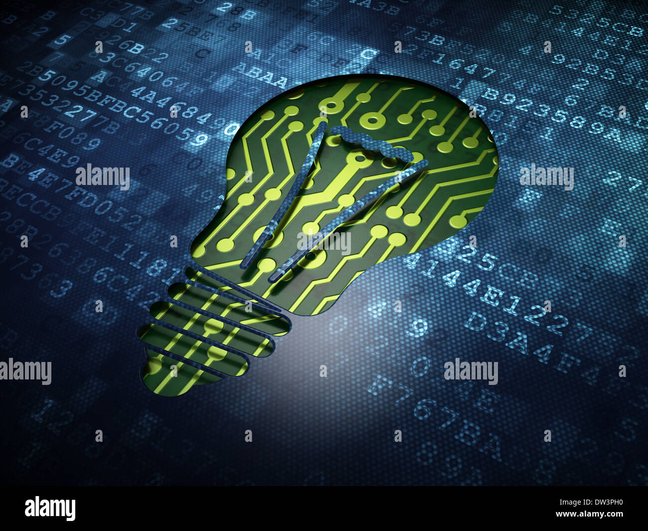 Finance concept: Light Bulb on digital screen background Stock Photo ...