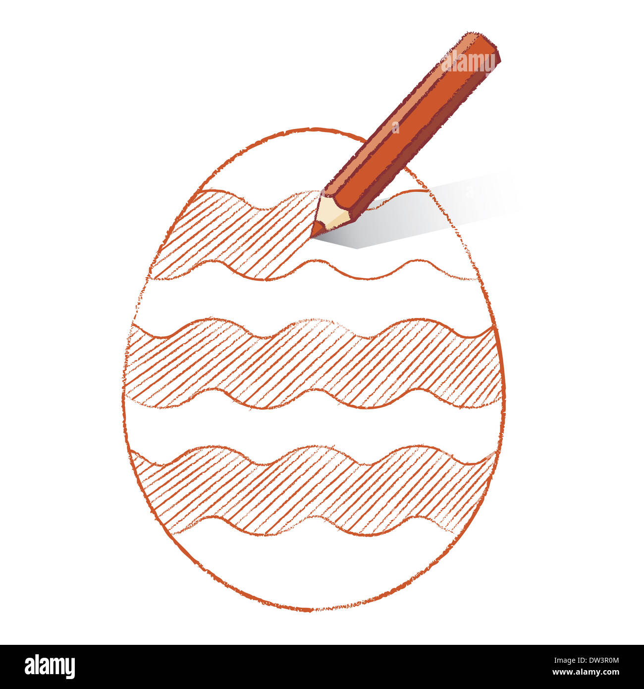 Horizontal wavy doodle lines Cut Out Stock Images & Pictures - Alamy