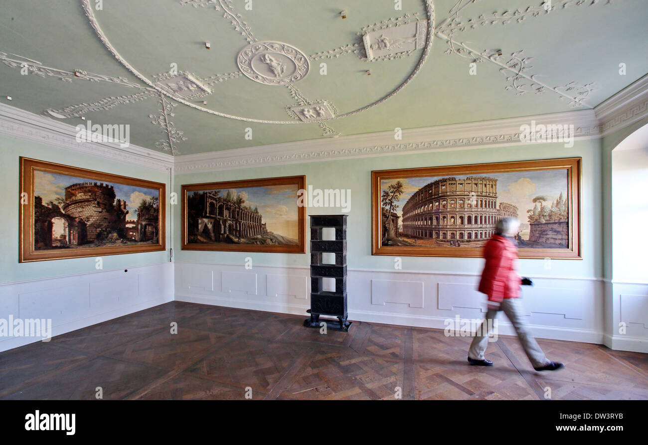 Monument conservationist Annette Scholtka views the freshly restored ...