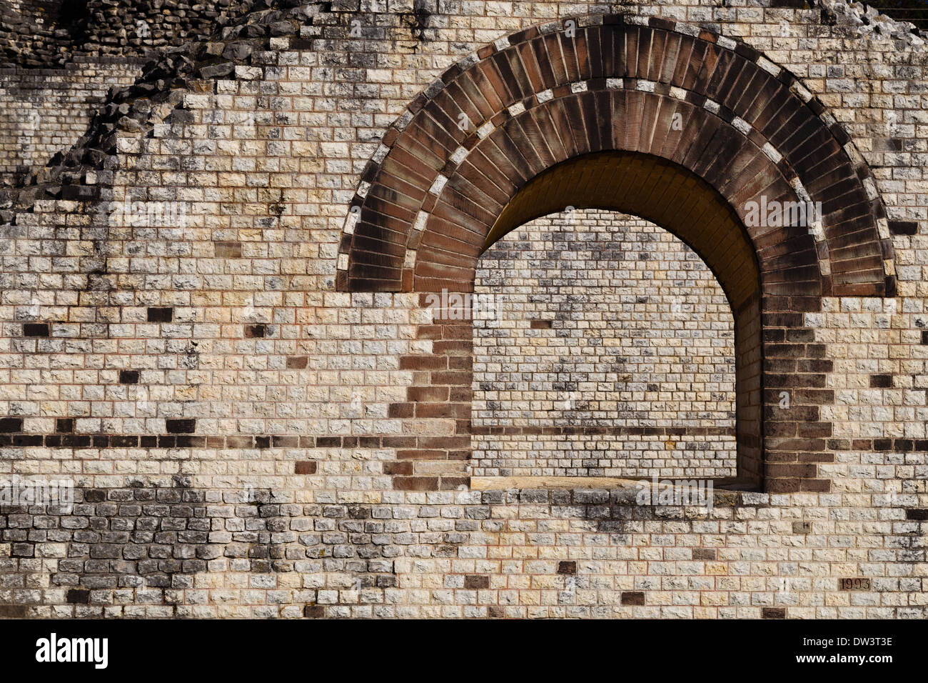 A Photograph of a window detail of the old Roman theater at Augusta ...