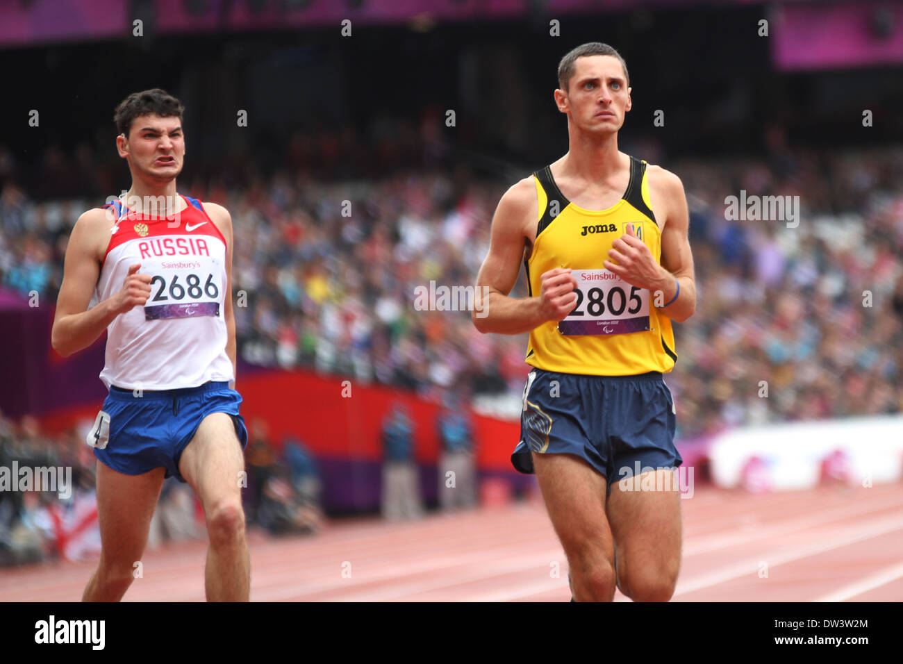 Andrey Zhirnov Russia, Roman Pavlyk of Ukraine in heats of Mens 100m ...