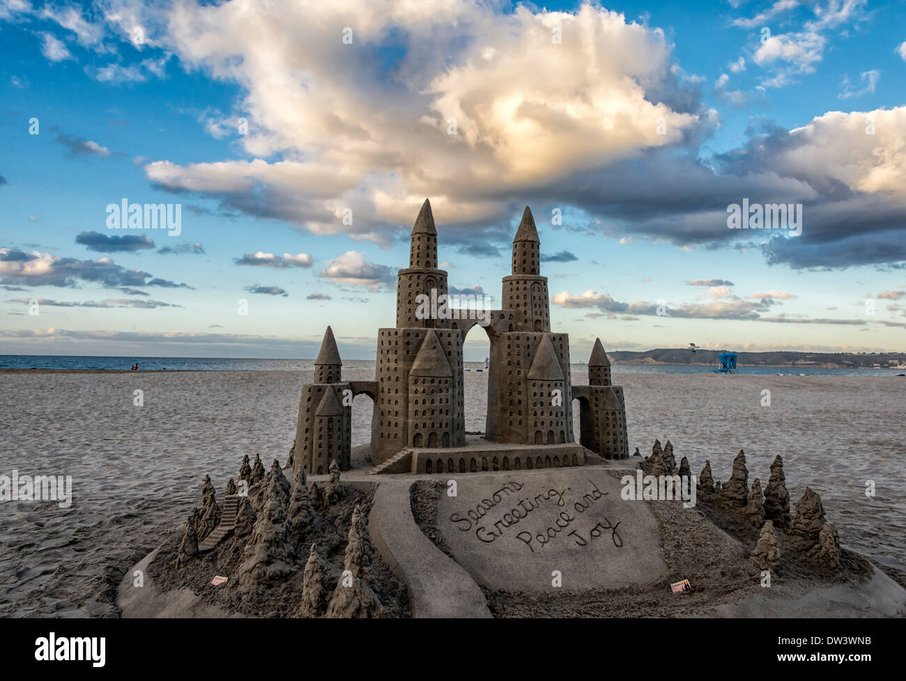 Coronado Central Beach. Sand Castle built on the beach. Coronado ...