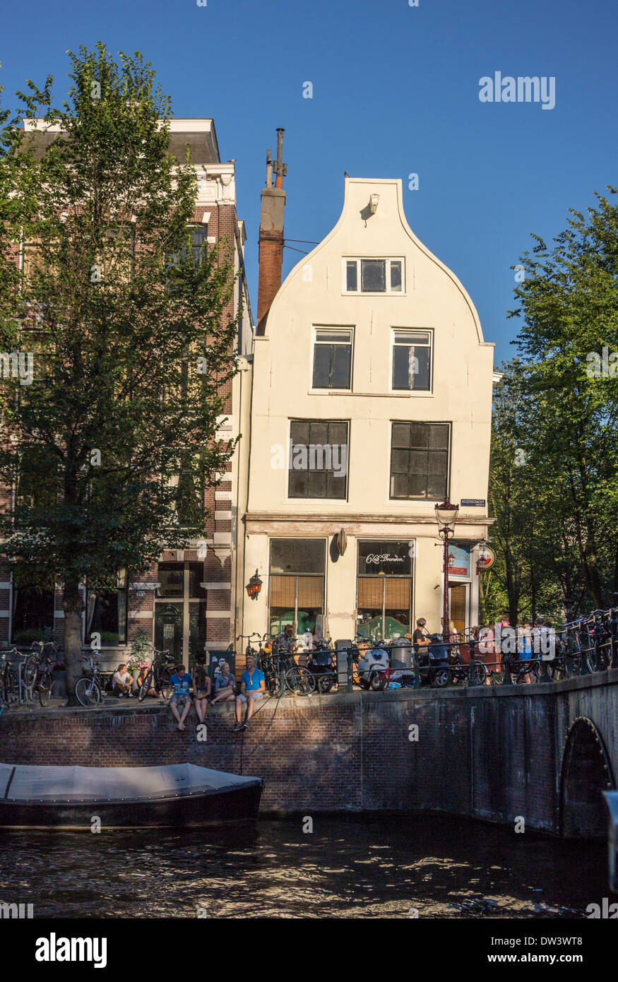 Leaning building in Amsterdam Stock Photo - Alamy