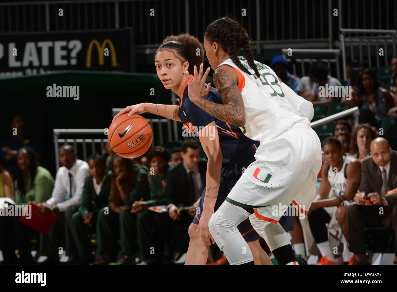 Coral Gables, FL, USA. 20th Feb, 2014. Rachel Coffey #3 of Syracuse in ...