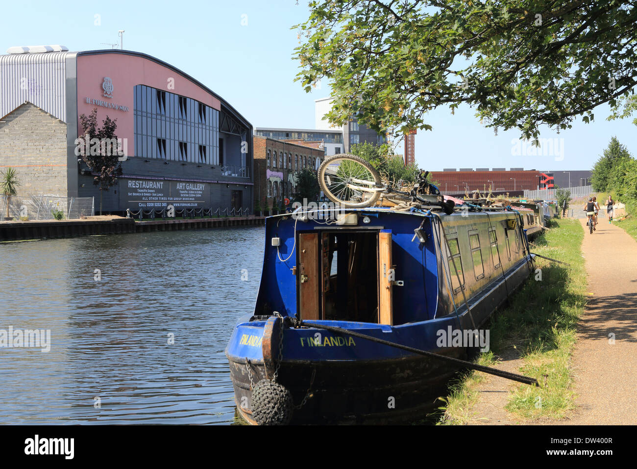 The cycle and footpath along the River Lee Navigation, in the ...