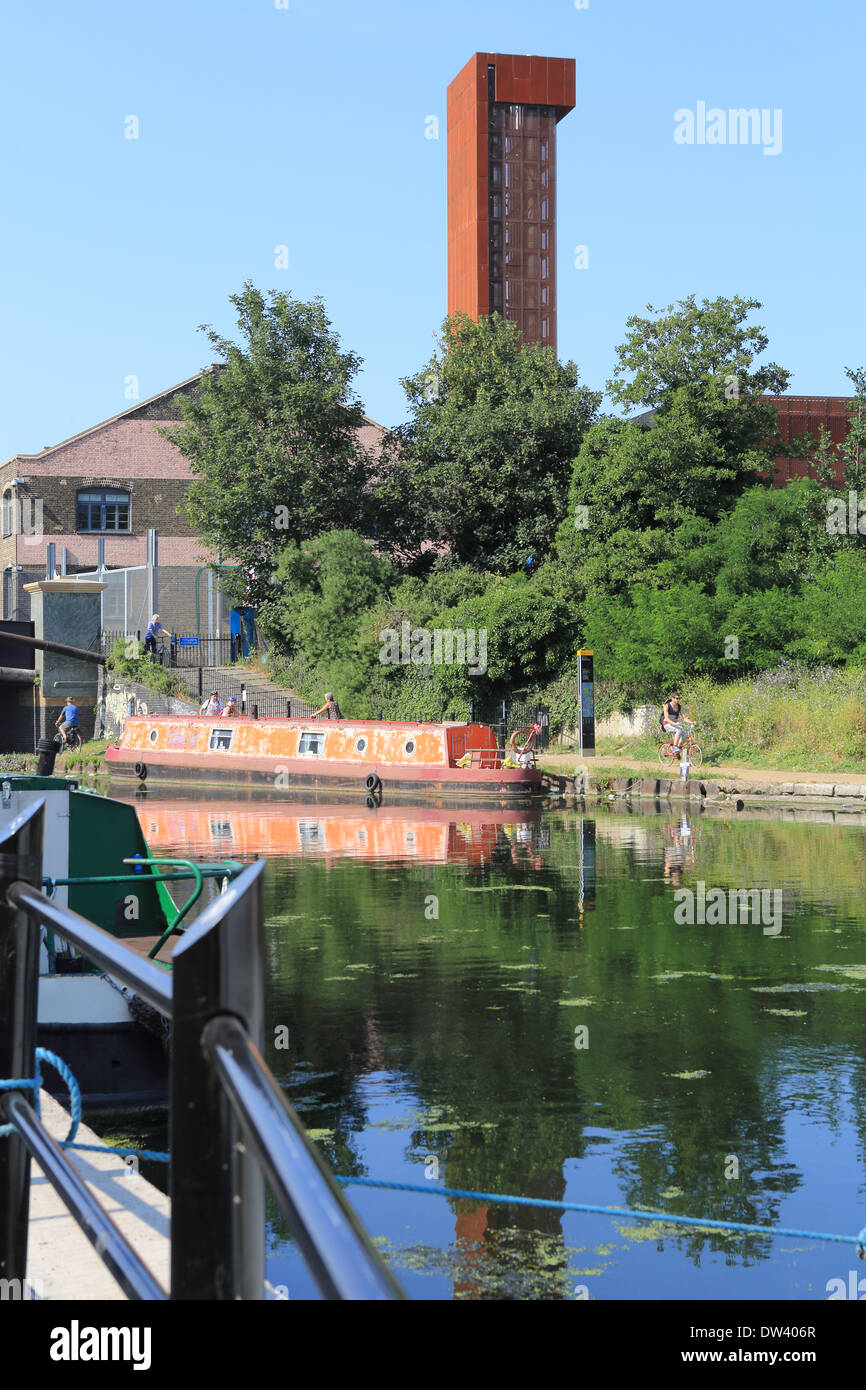 The River Lee Navigation by White Post Lane, in trendy, regenerated ...