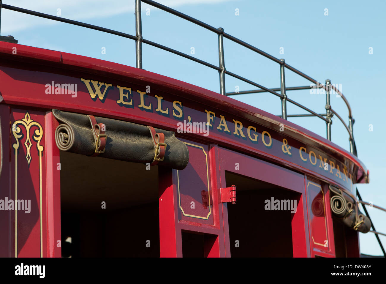 Wells Fargo bank company vintage wooden Stagecoach Stock Photo - Alamy