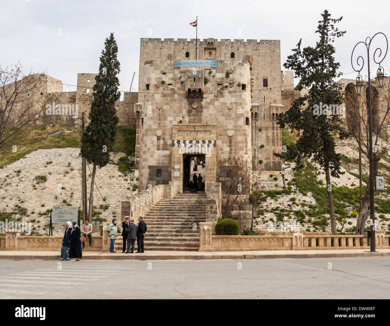 The Citadel of Aleppo is a large medieval fortified palace in the ...