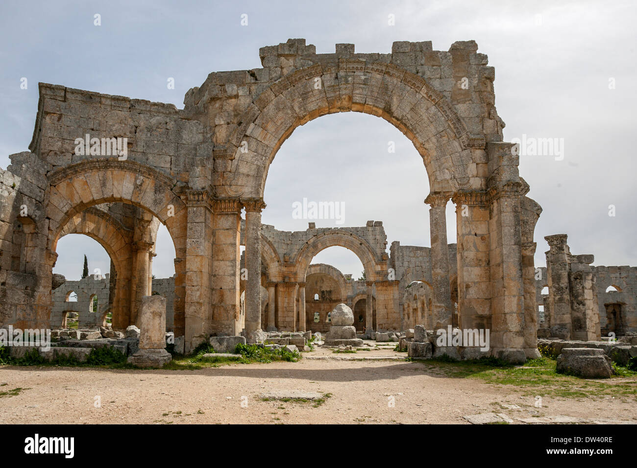 St. Simeon's pillar can still be seen in the center of the courtyard ...