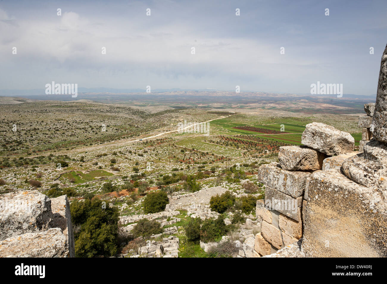 View of the countryside from the Basilica of St. Simeon near Aleppo ...