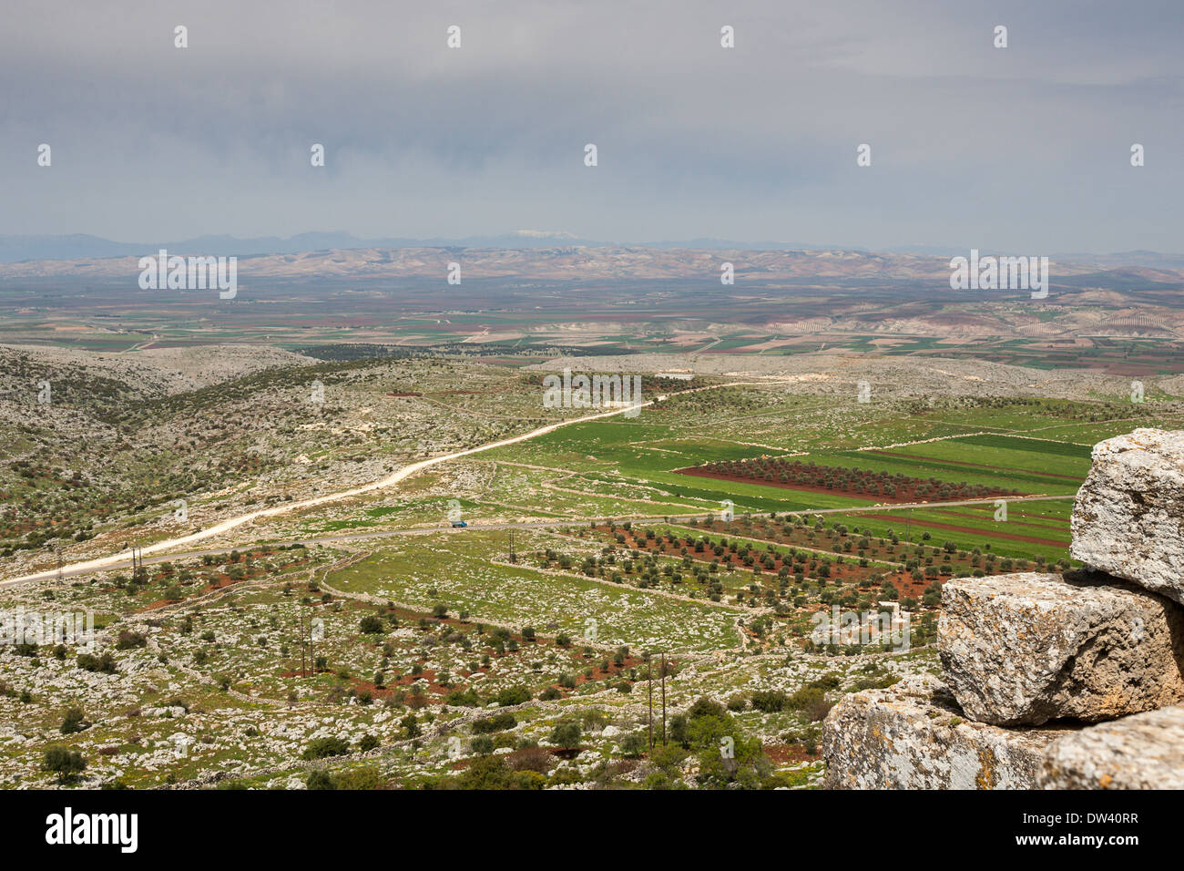 View of the countryside from the Basilica of St. Simeon near Aleppo ...