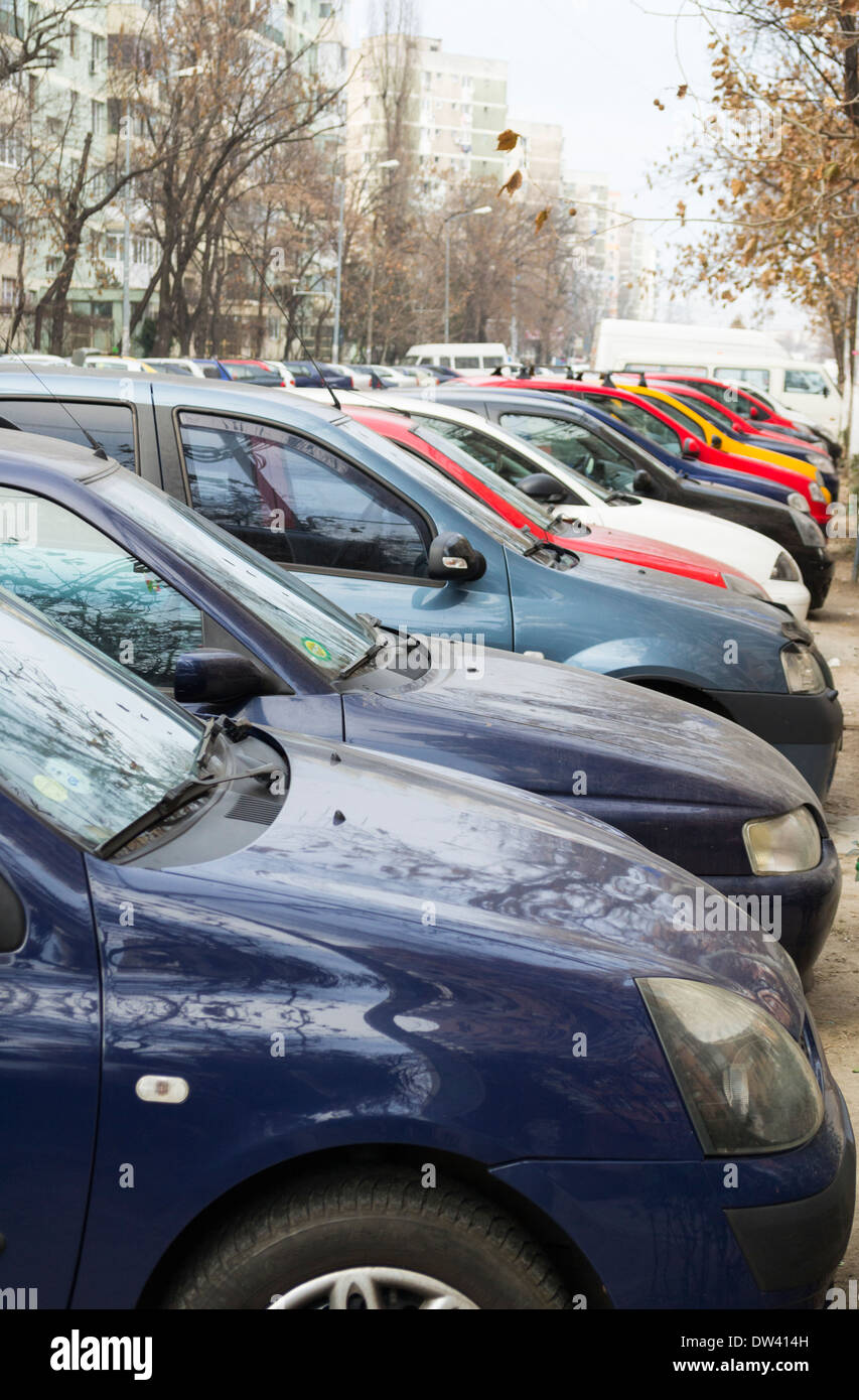 Row of parked cars Stock Photo - Alamy