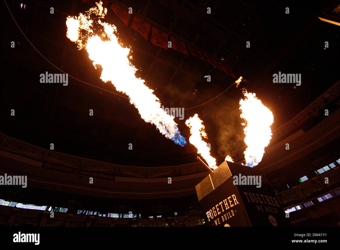 Philadelphia, Pennsylvania, USA. 26th Feb, 2014. Flames fire during ...