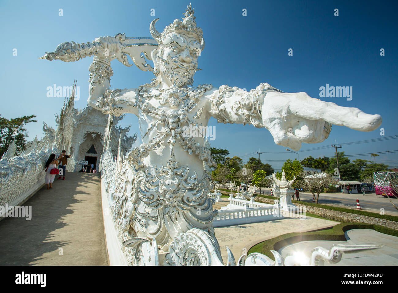Famous Wat Rong Khun (White temple) in Chiang Rai province, Northern ...