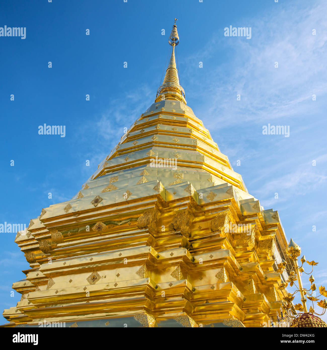 Golden stupa in a Buddhist temple in Thailand Stock Photo - Alamy