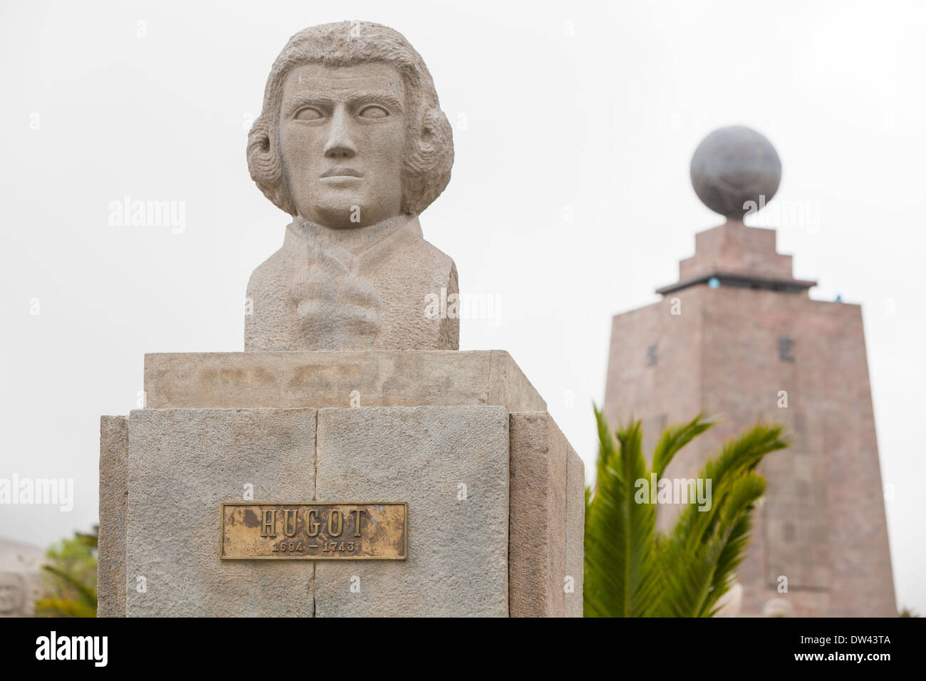 Statue Of French Astronomer Hugot Equator Monument In The Background ...