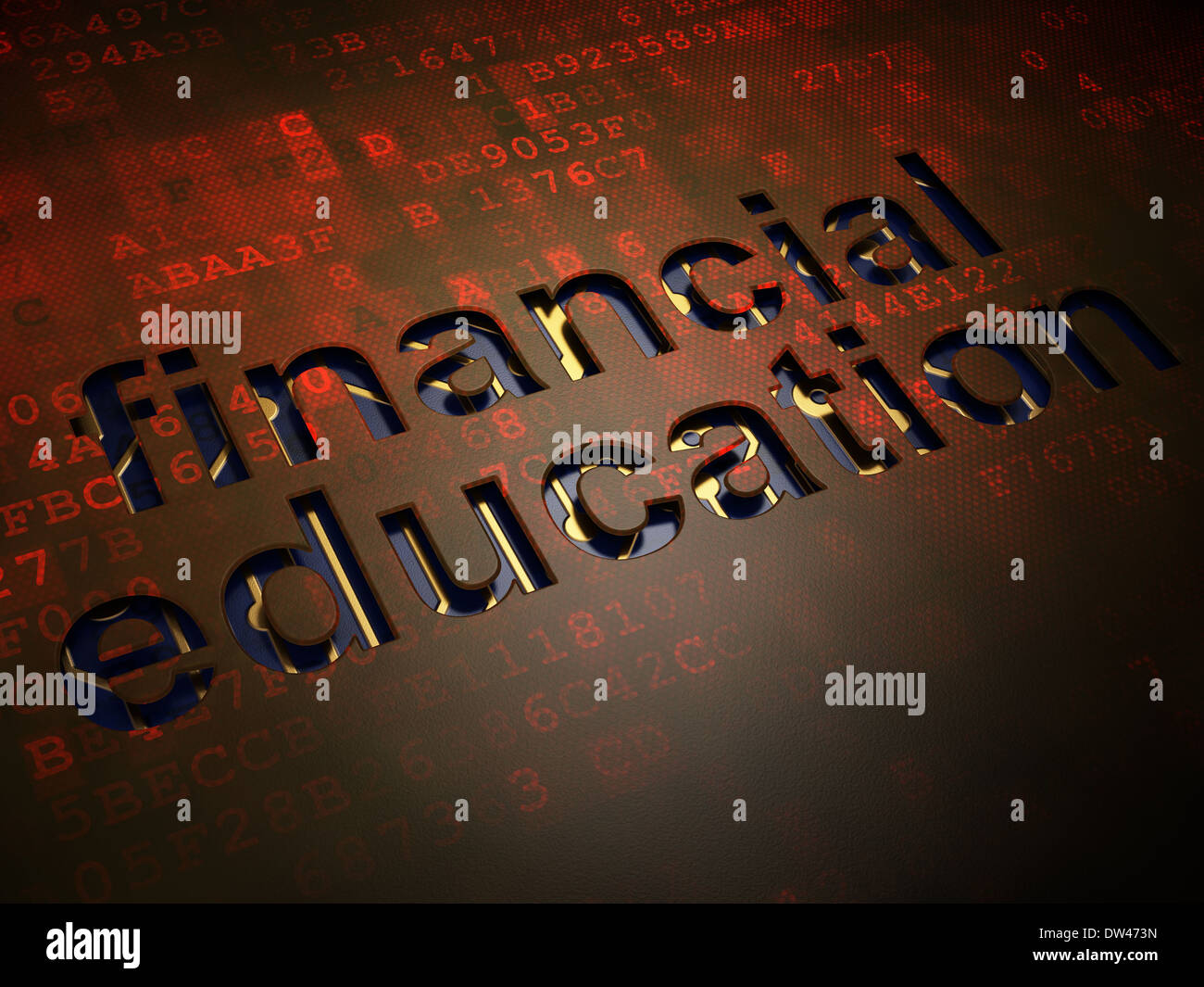 Education concept: Financial Education on digital screen background ...