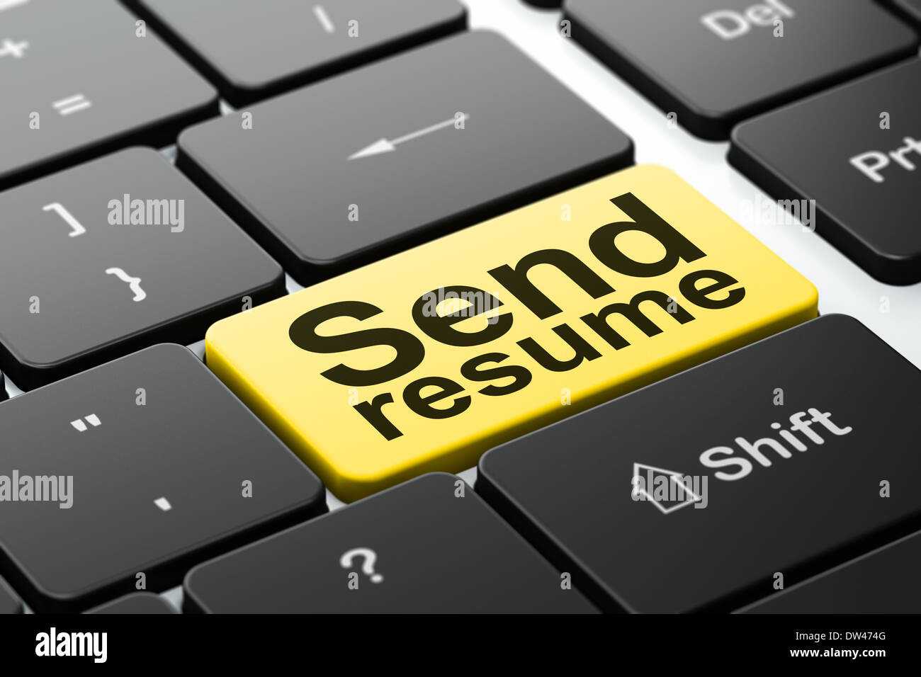 Finance concept: Send Resume on computer keyboard background Stock ...