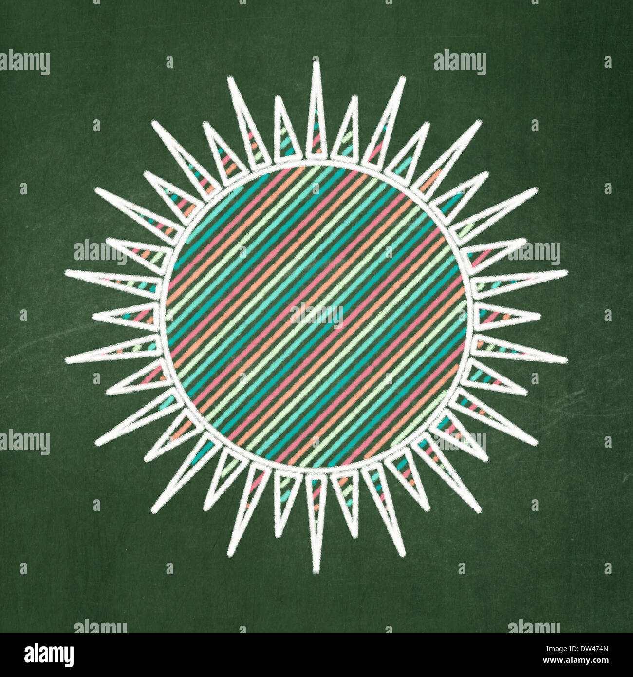 Vacation concept: Sun on chalkboard background Stock Photo - Alamy