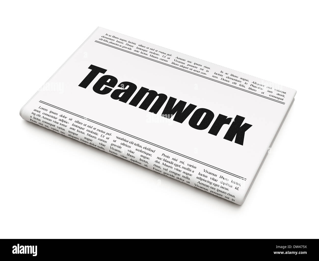 Business concept: newspaper headline Teamwork Stock Photo - Alamy