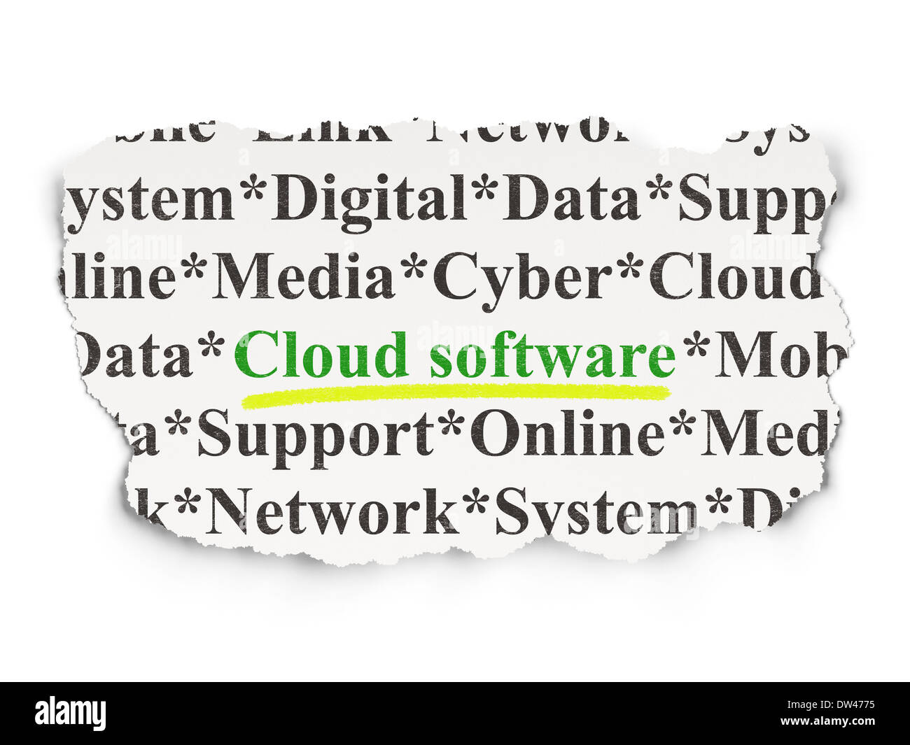 Cloud networking concept: Cloud Software on Paper background Stock ...