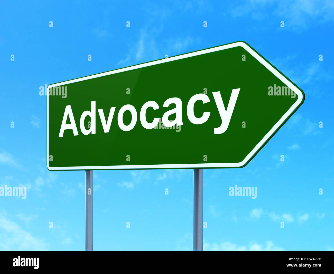 Law concept: Advocacy on road sign background Stock Photo - Alamy