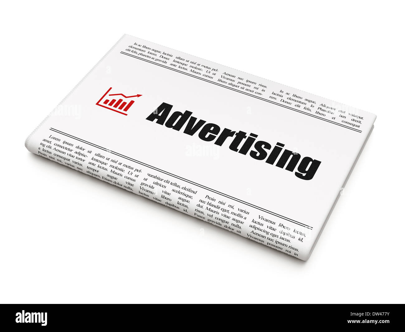 Marketing concept: newspaper with Advertising and Growth Graph Stock ...