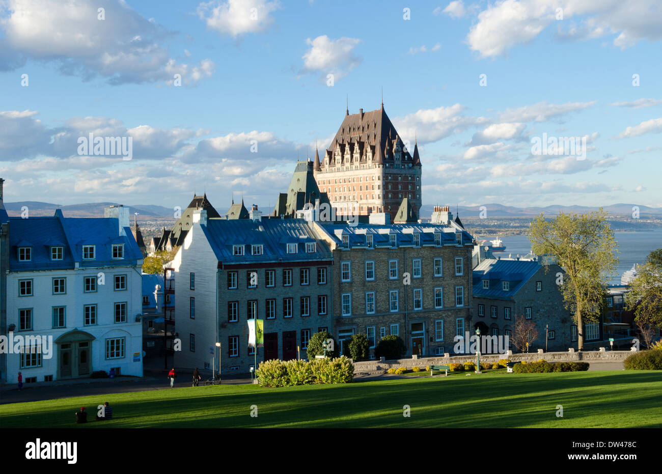 Quebec City Quebec Canada beautiful scene with the famous Chateau ...