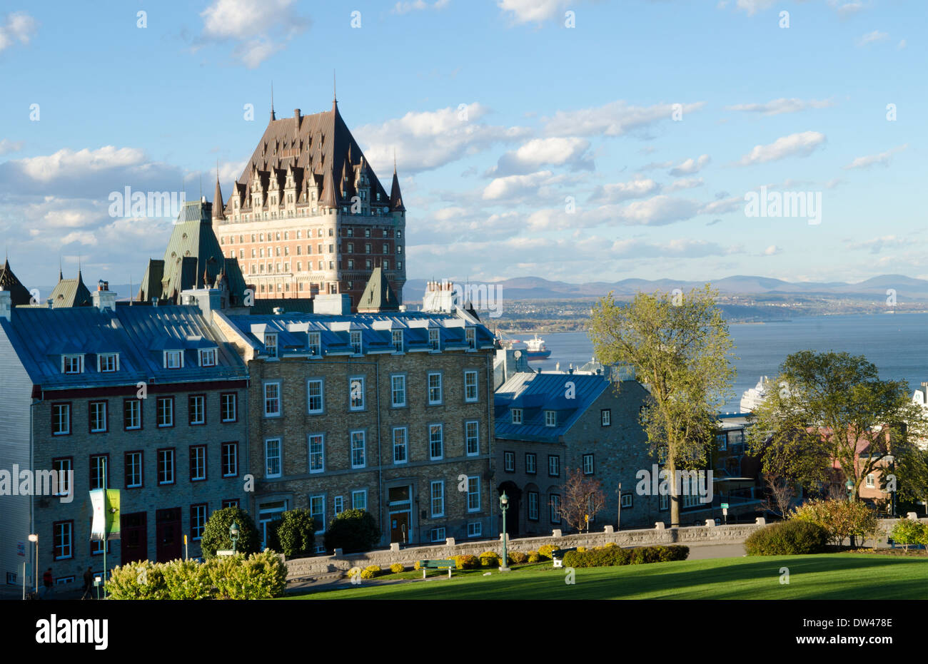 Quebec City Quebec Canada beautiful scene with the famous Chateau ...
