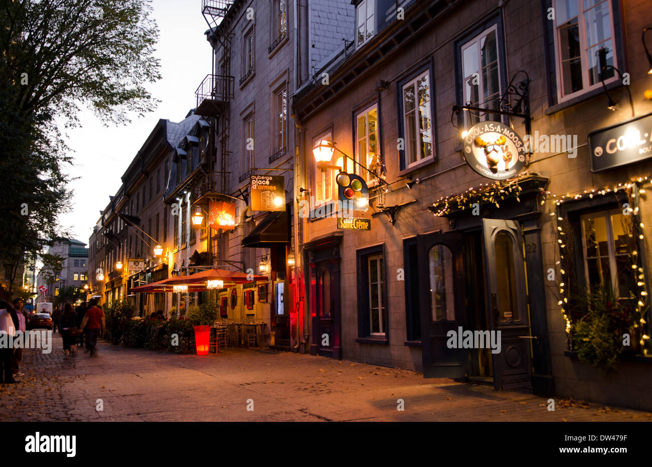 Quebec City Quebec Canada street scene of cafes on St Anne Street Rue ...