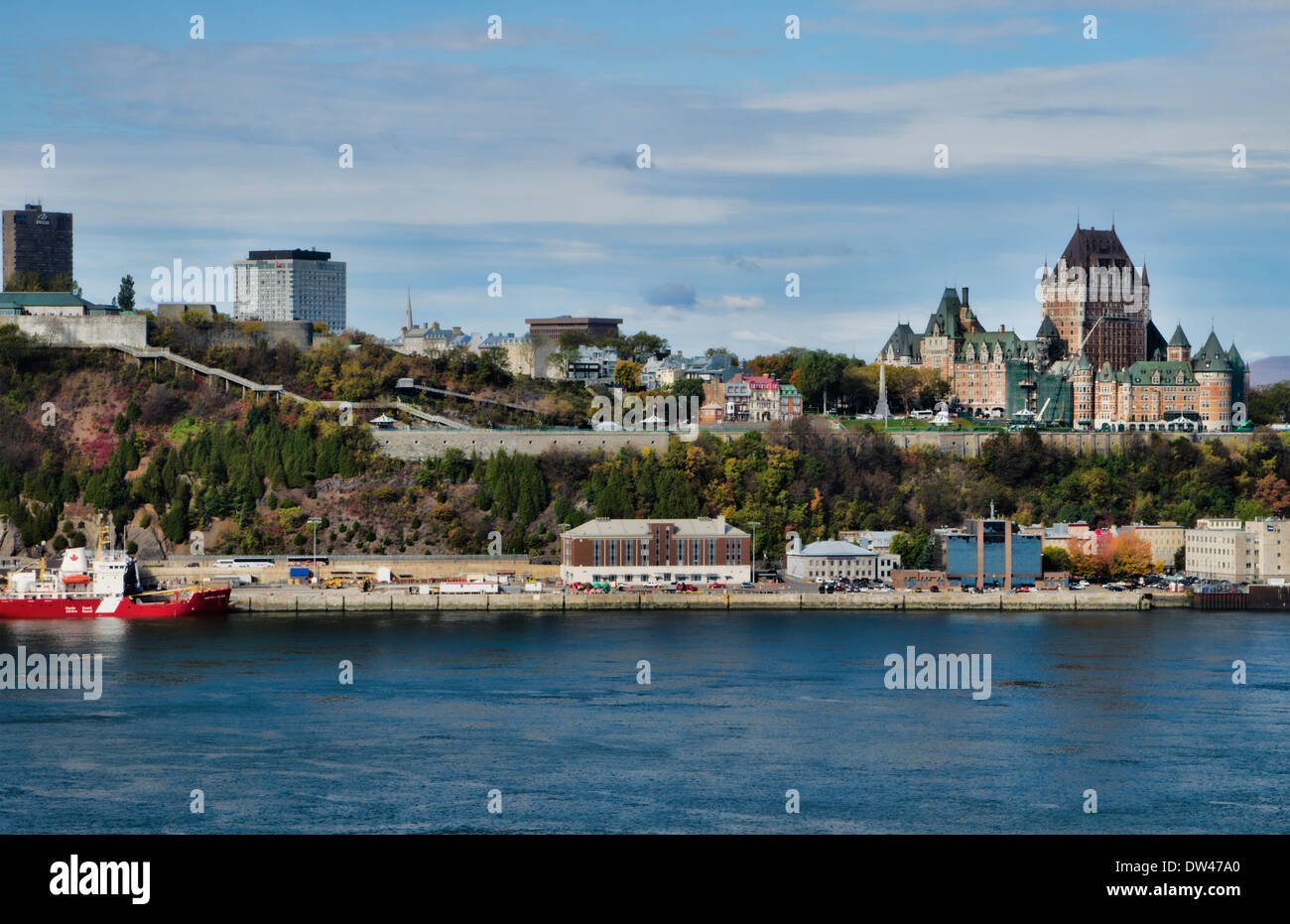 Quebec City Quebec Canada beautiful scene from river with the famous ...