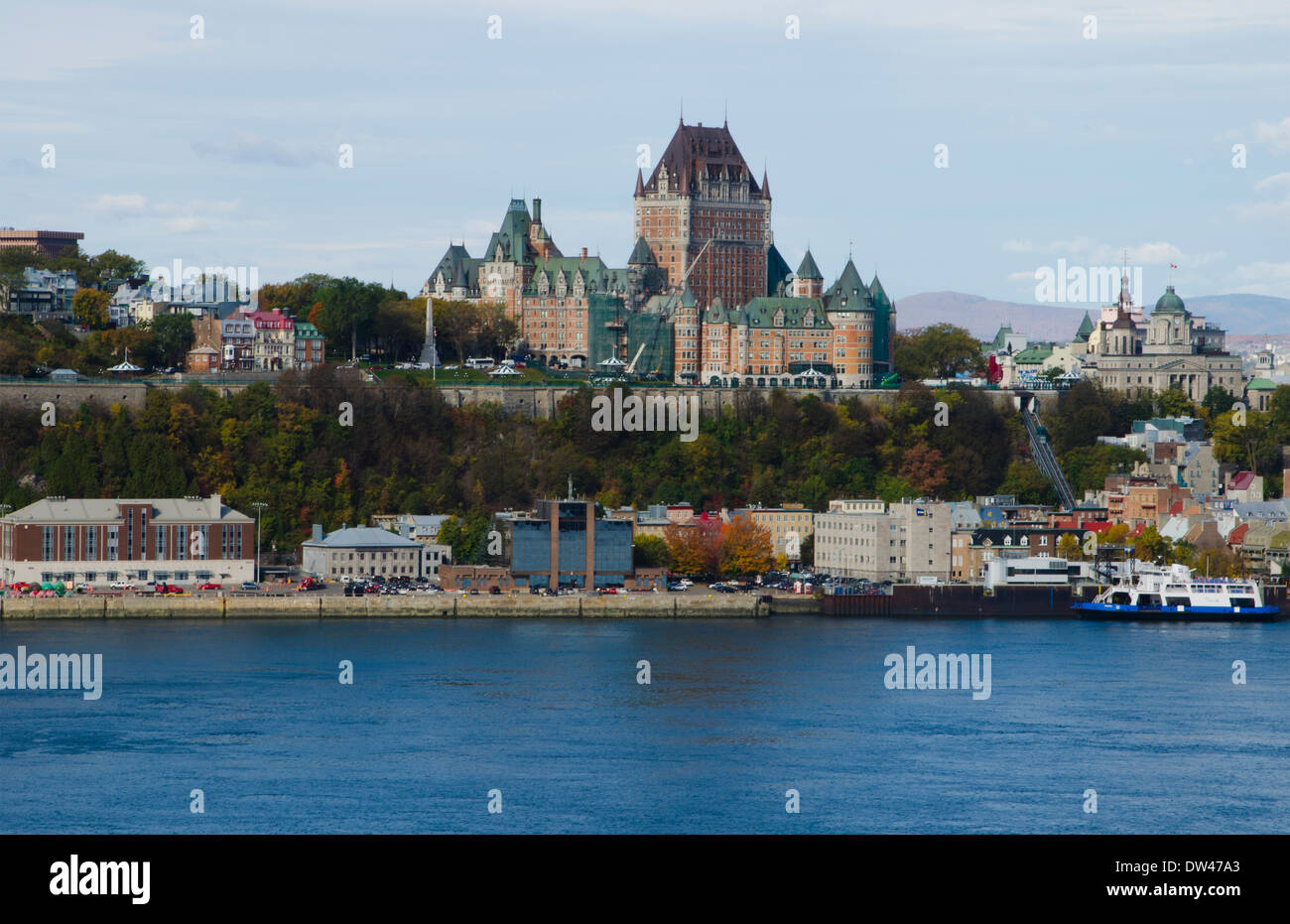 Quebec City Quebec Canada beautiful scene from river with the famous ...