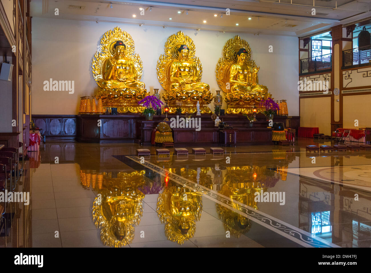 The Three Treasures Buddhas, Shandao Temple, Taipei, Taiwan Stock Photo ...