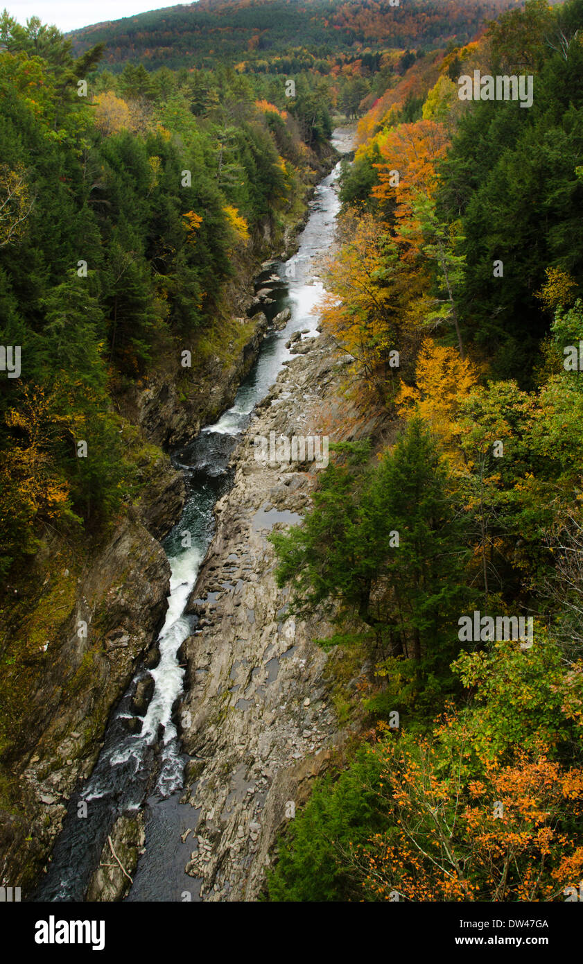 Woodstock Vermont beautiful gorge at Quechee State Park with fall ...