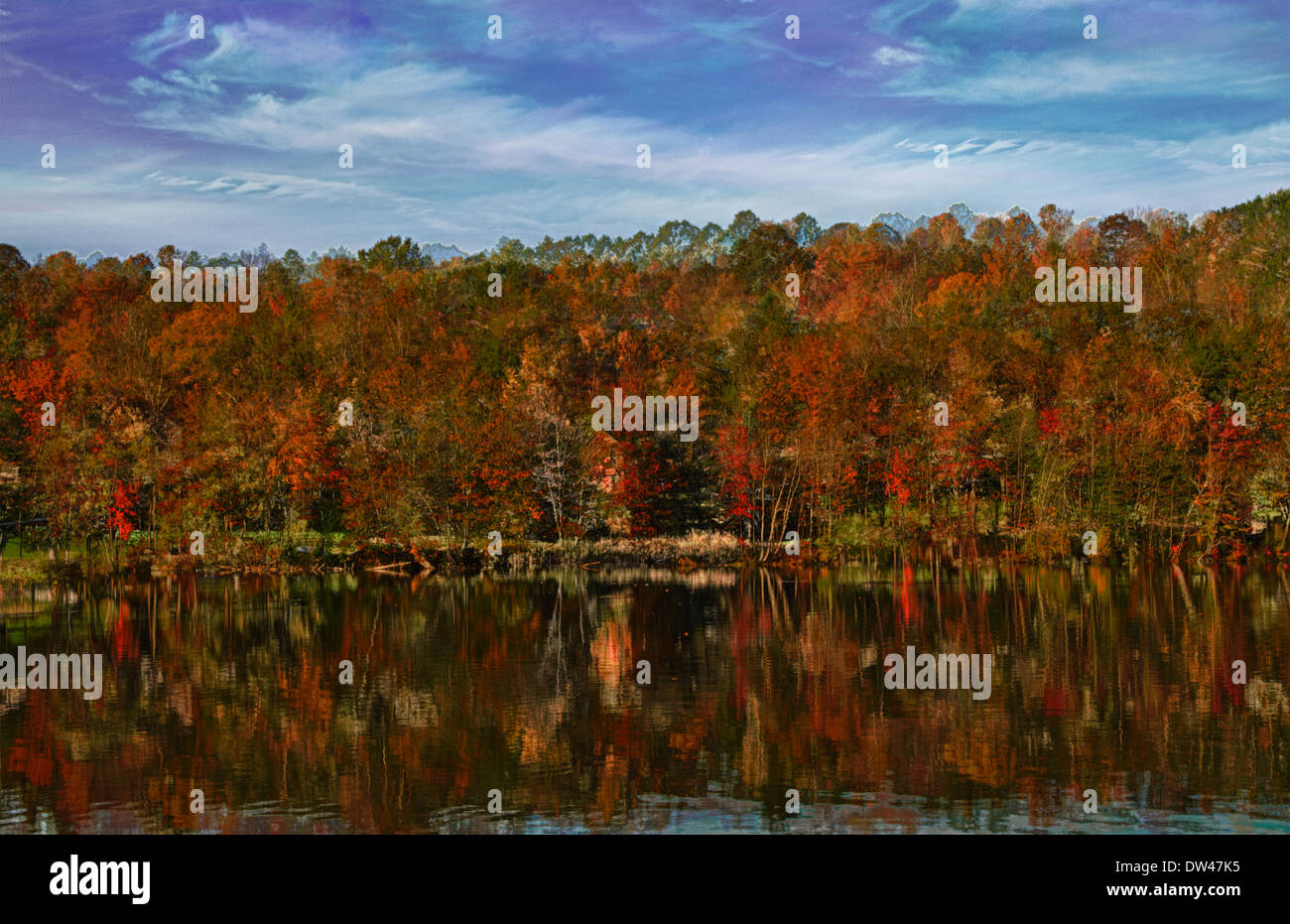 Norway Maine beautiful fall scene of Lake Pennasseewassee with summer ...