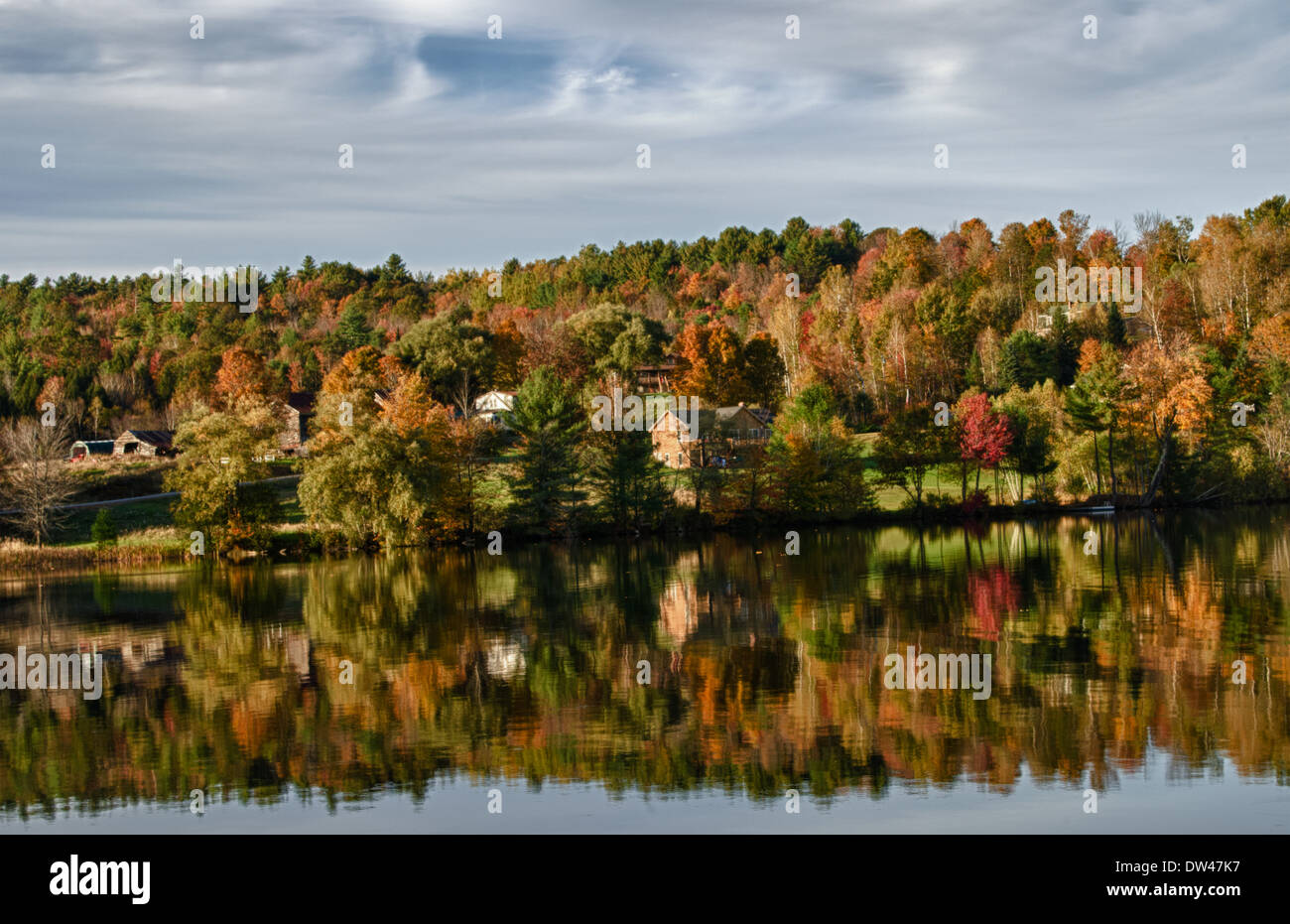 Norway Maine beautiful fall scene of Lake Pennasseewassee with summer ...