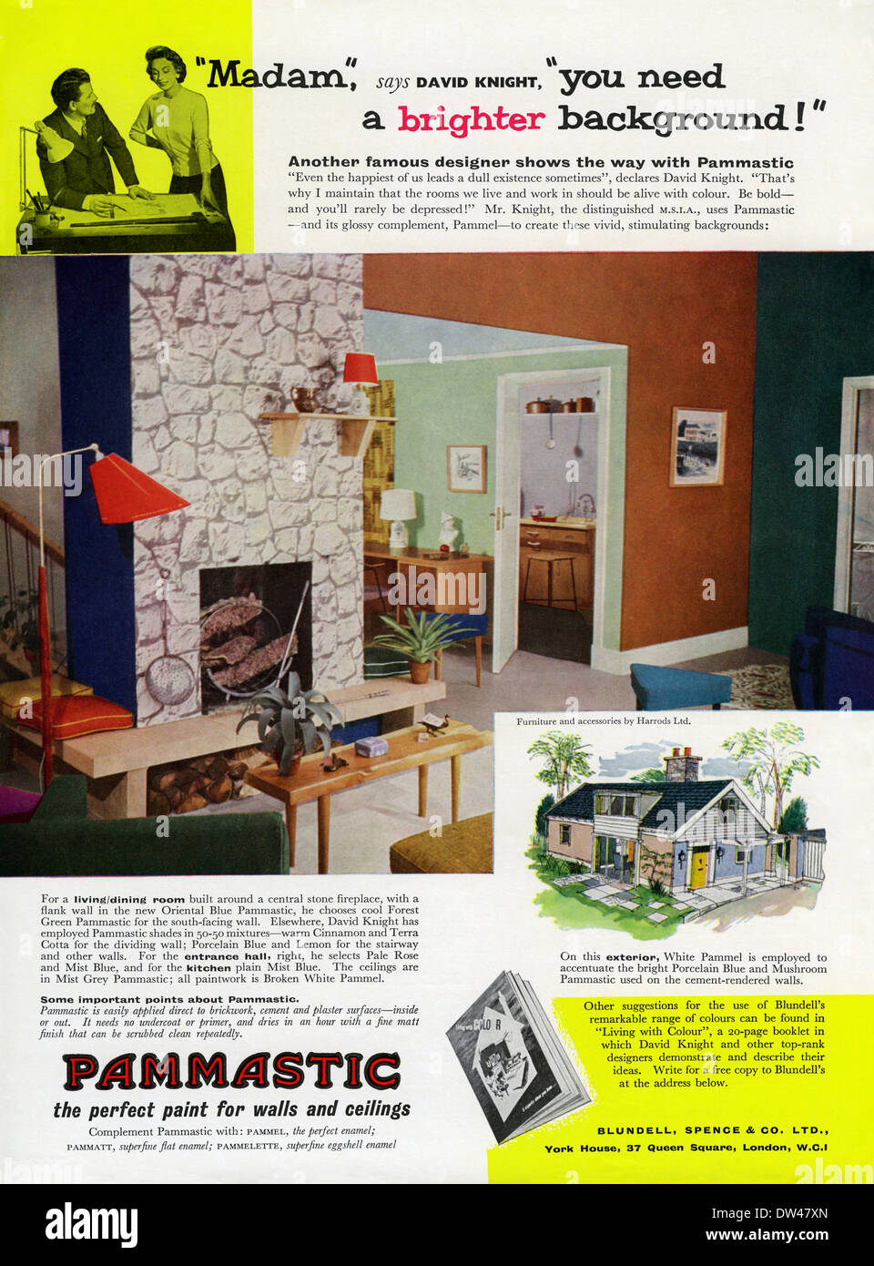 Old advert for Pammastic matt paint - designed for brickwork, plaster ...