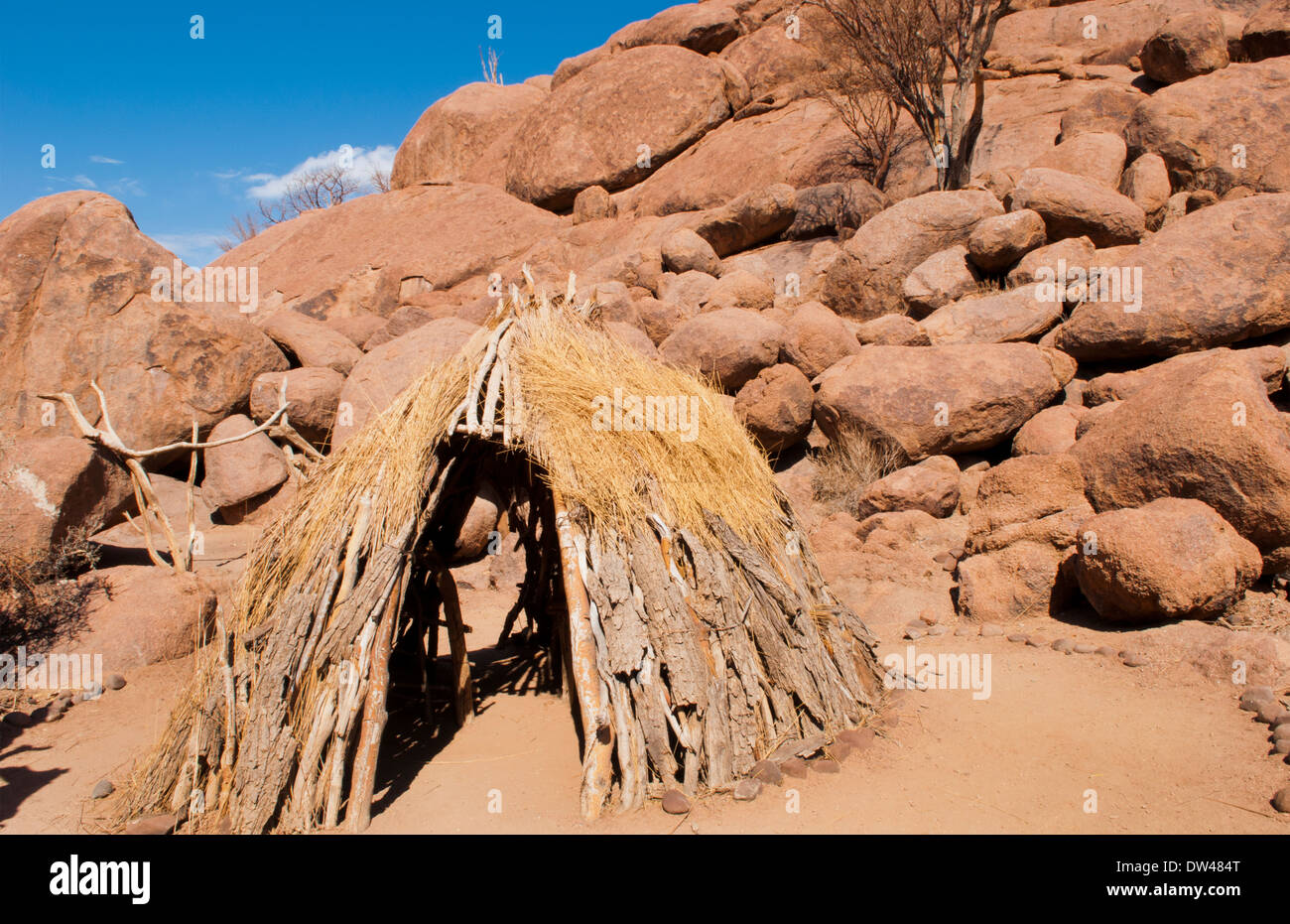 Namibia Africa remote Damara Tribe in Damaraland in native village ...