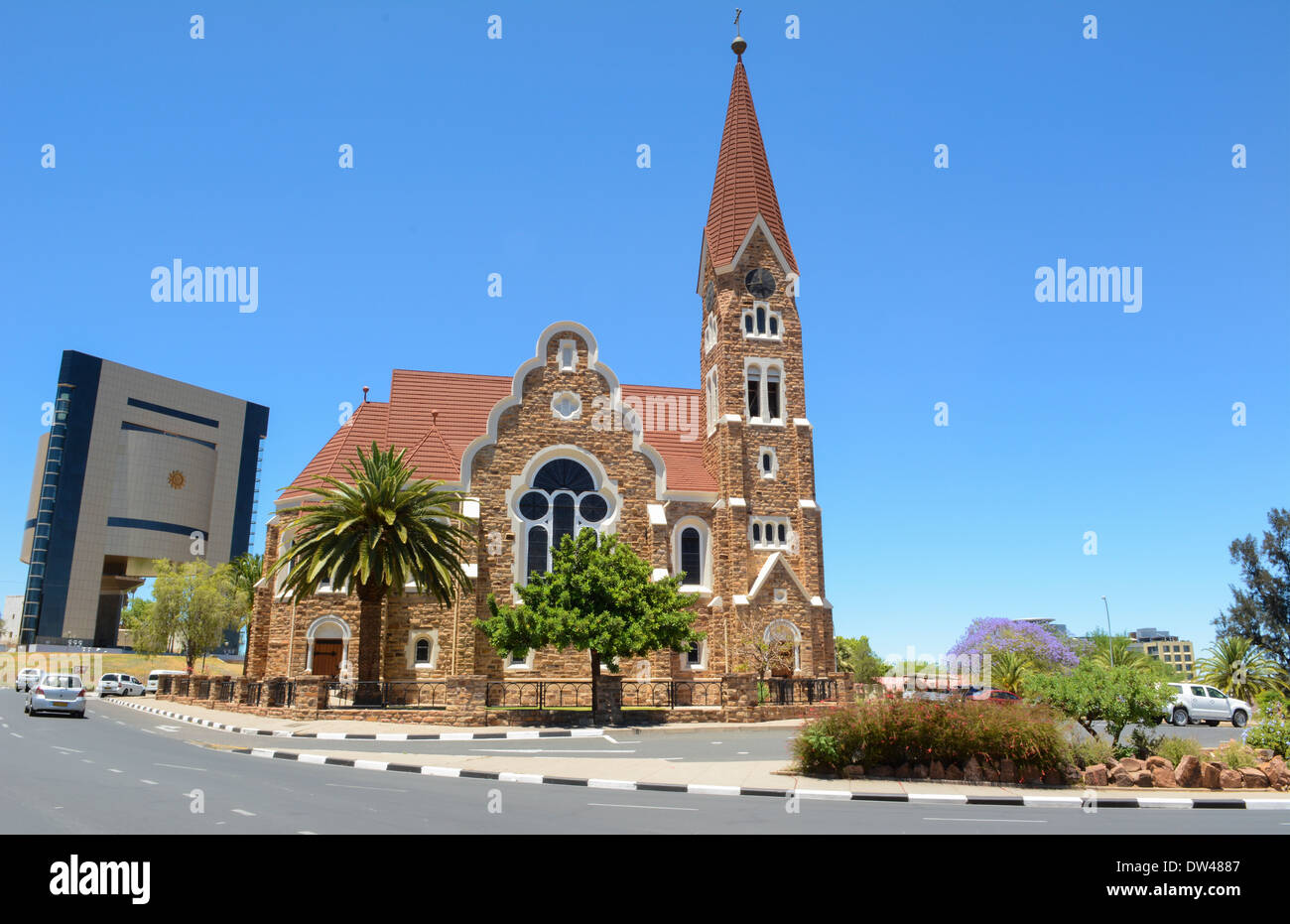 Windhoek Namibia Africa famous historical Christ Church cathedral and ...