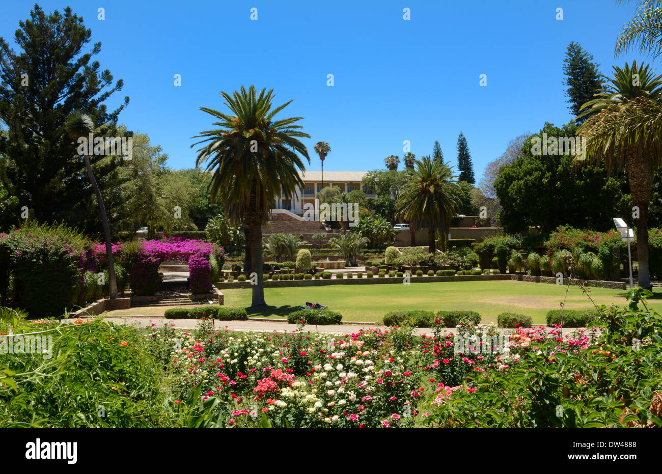 Windhoek Namibia Africa famous Parliament Gardens plants and green with ...