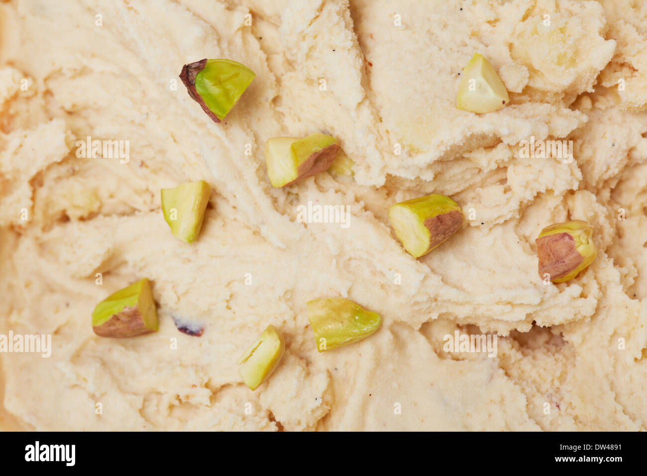 Homemade fresh nut ice cream with pieces of pistachios Stock Photo - Alamy