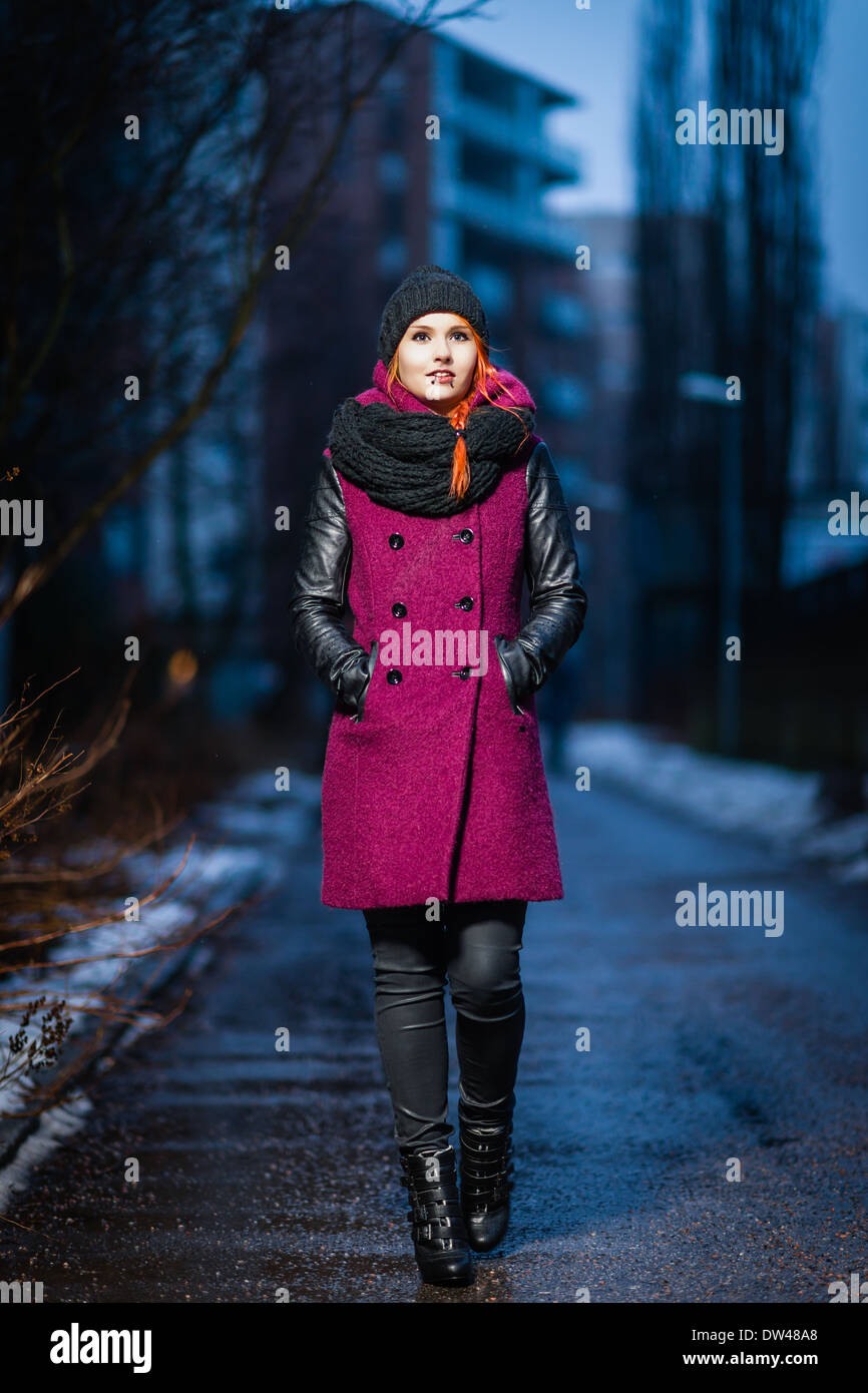 Woman wearing stocking cap hi-res stock photography and images - Alamy