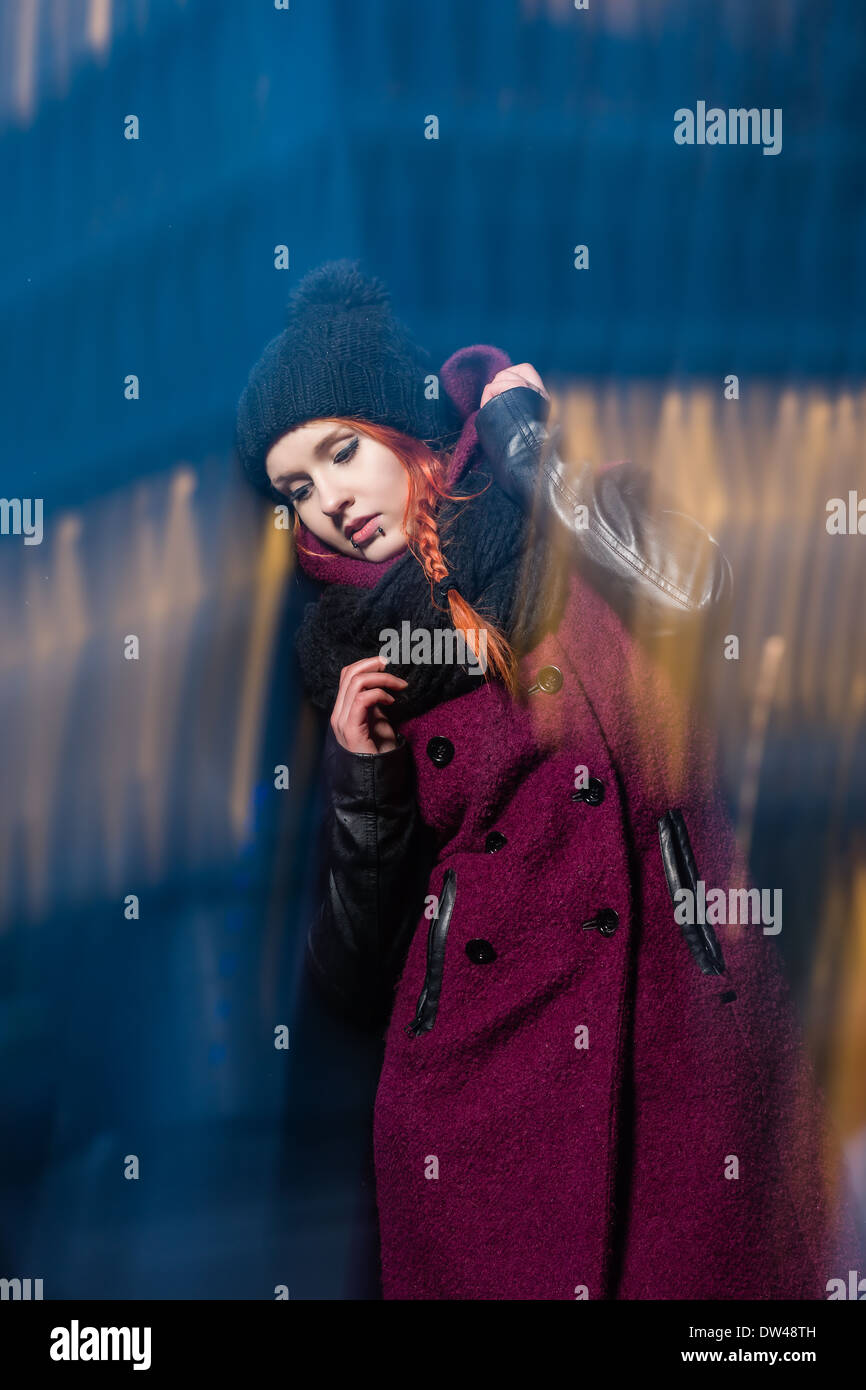 Woman wearing stocking cap hi-res stock photography and images - Alamy